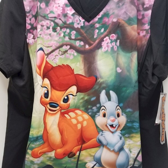 Cherokee | Tops | Disney Tooniforms Bambi Scrub Uniform Shirt Nwt ...